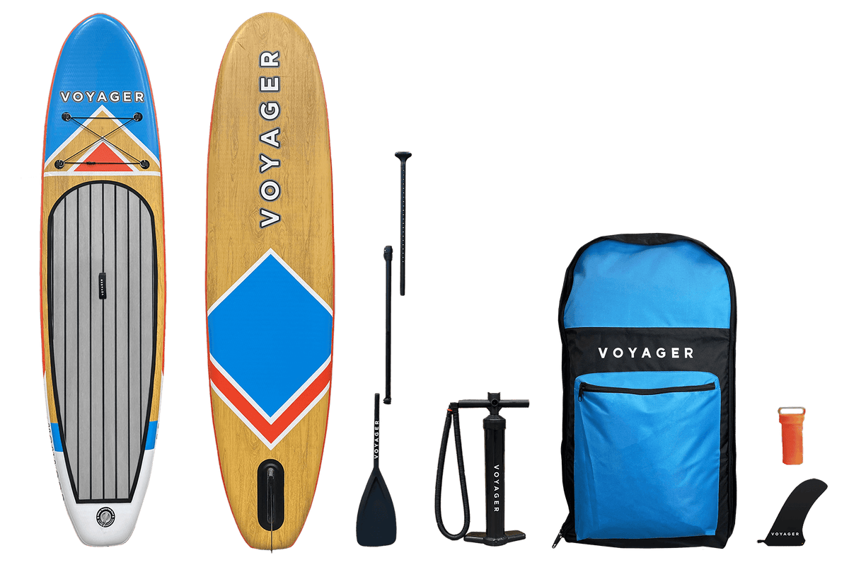 10'10 Woodgrain Voyager Inflatable SUP Package – AO Coolers